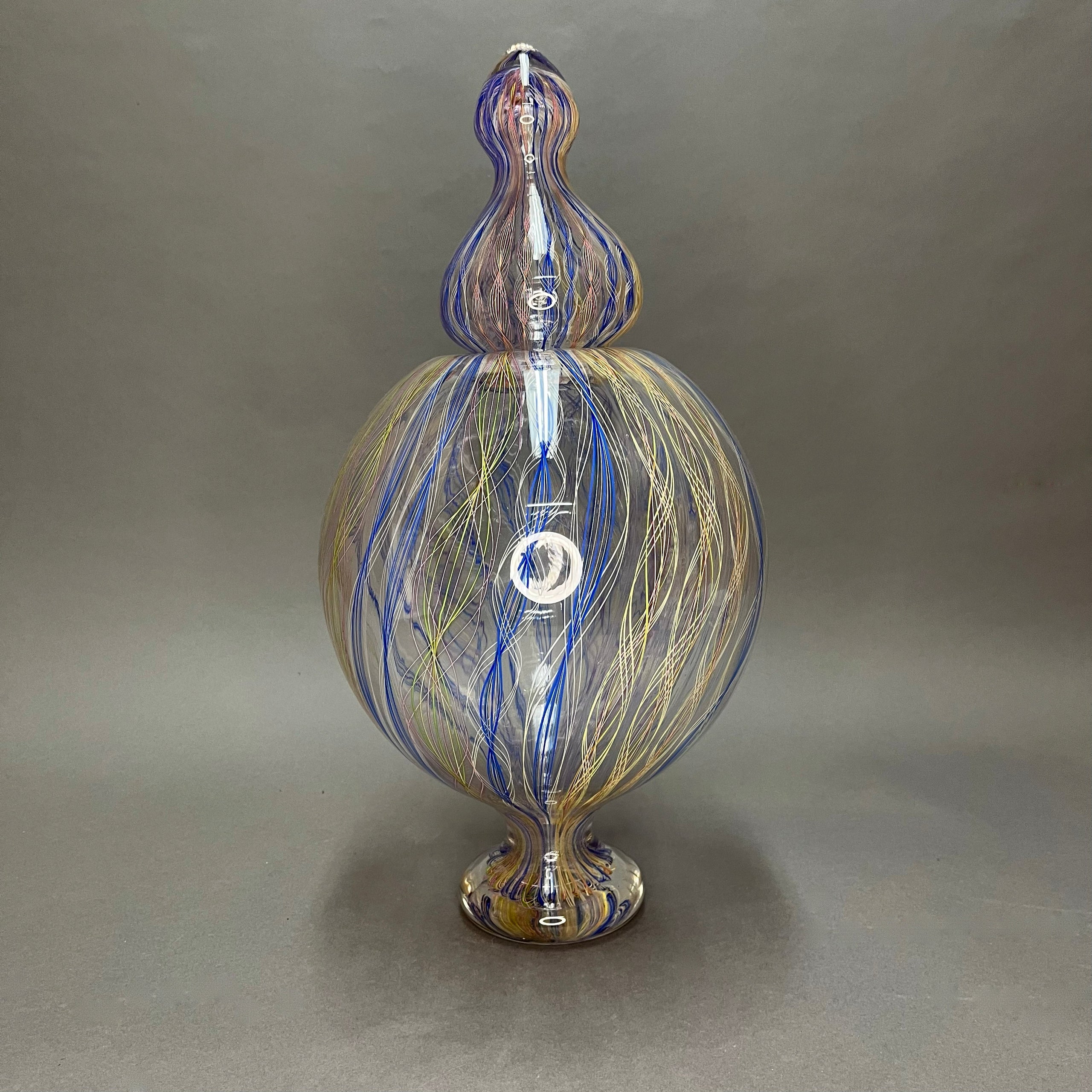 Canework Vase with Topper #77 | Decatur Glassblowing